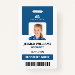 Modern ID Card Hospital Staff Registered Nurse Badge | Zazzle
