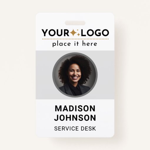Modern ID Card Minimalist Business Employee QR Badge | Zazzle