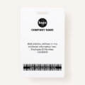 Modern ID Card | Simple Photo Name Logo Barcode Badge | Zazzle
