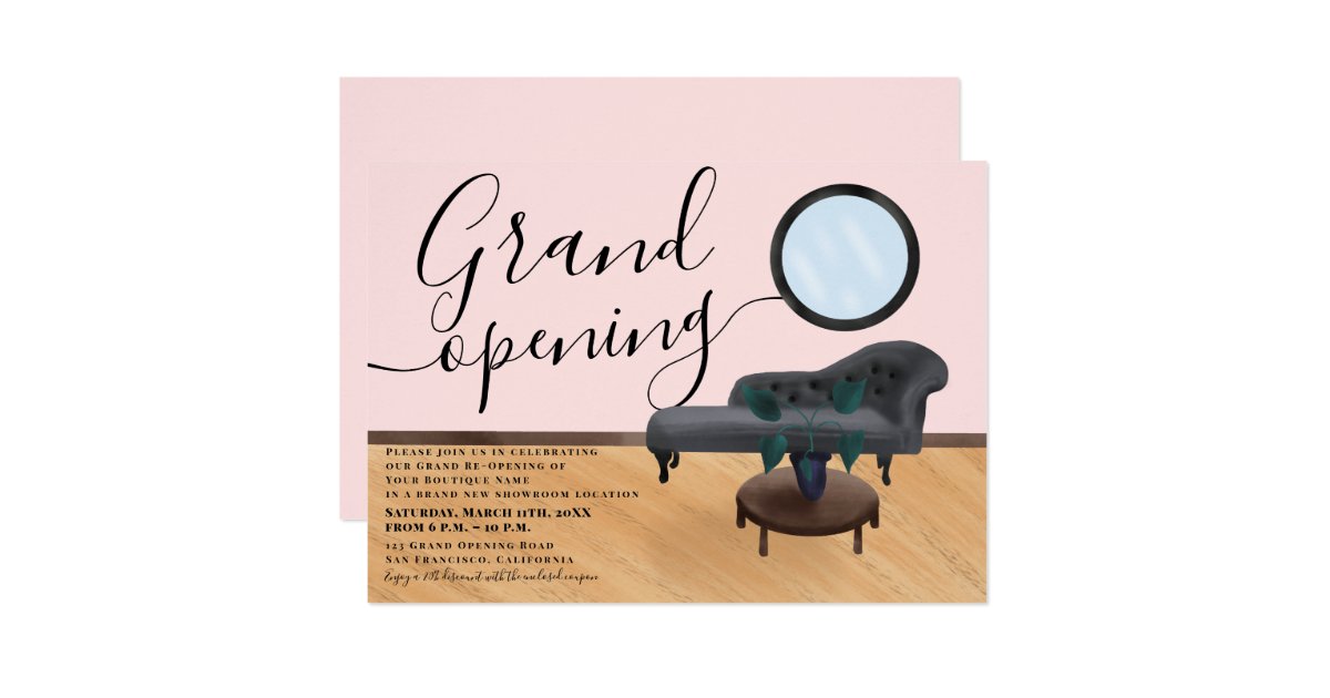 Modern illustration beauty salon grand opening invitation | Zazzle.com
