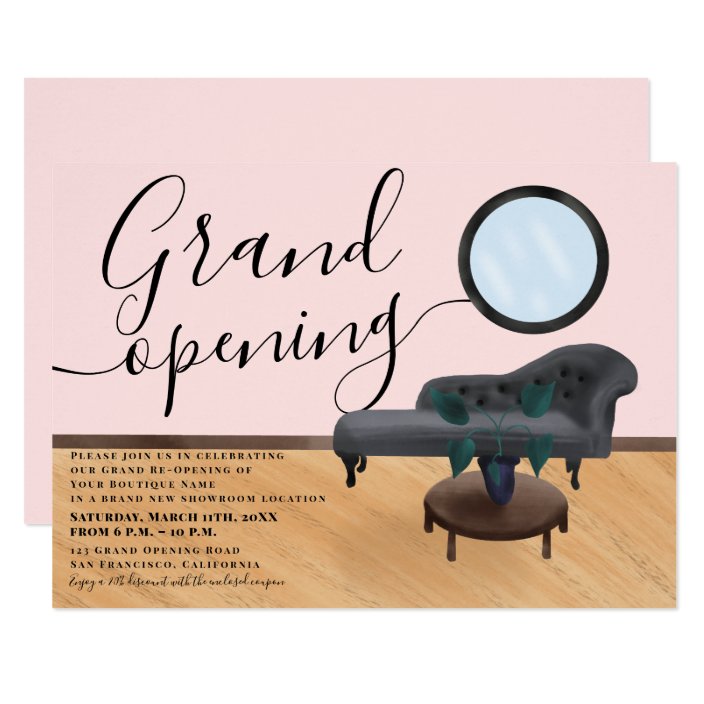 Modern illustration beauty salon grand opening invitation | Zazzle.com