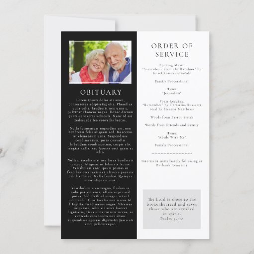Modern In Loving Memory Funeral Program | Zazzle