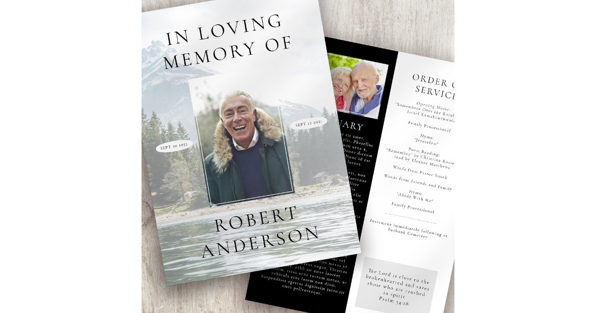 Modern In Loving Memory Funeral Program | Zazzle