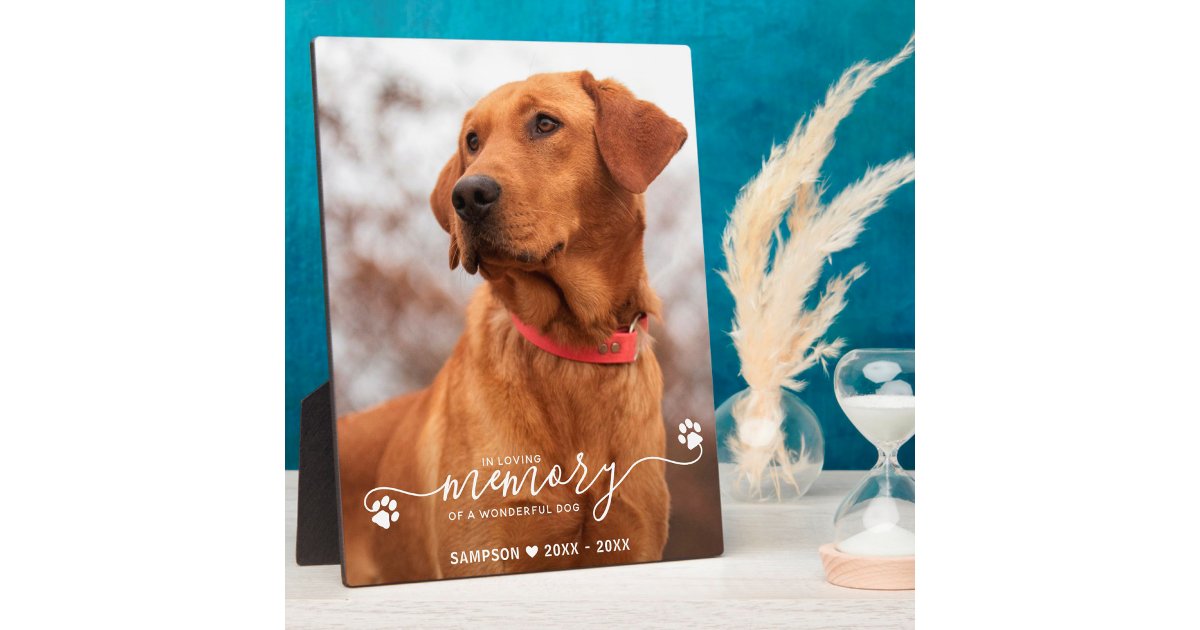 Modern In Loving Memory Personalized Pet Memorial Plaque | Zazzle