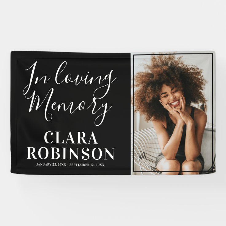 Modern In Loving Memory Photo Banner | Zazzle