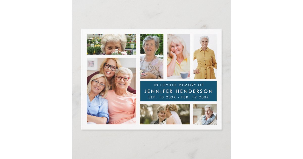 Modern In Loving Memory Photo Collage Funeral Program | Zazzle