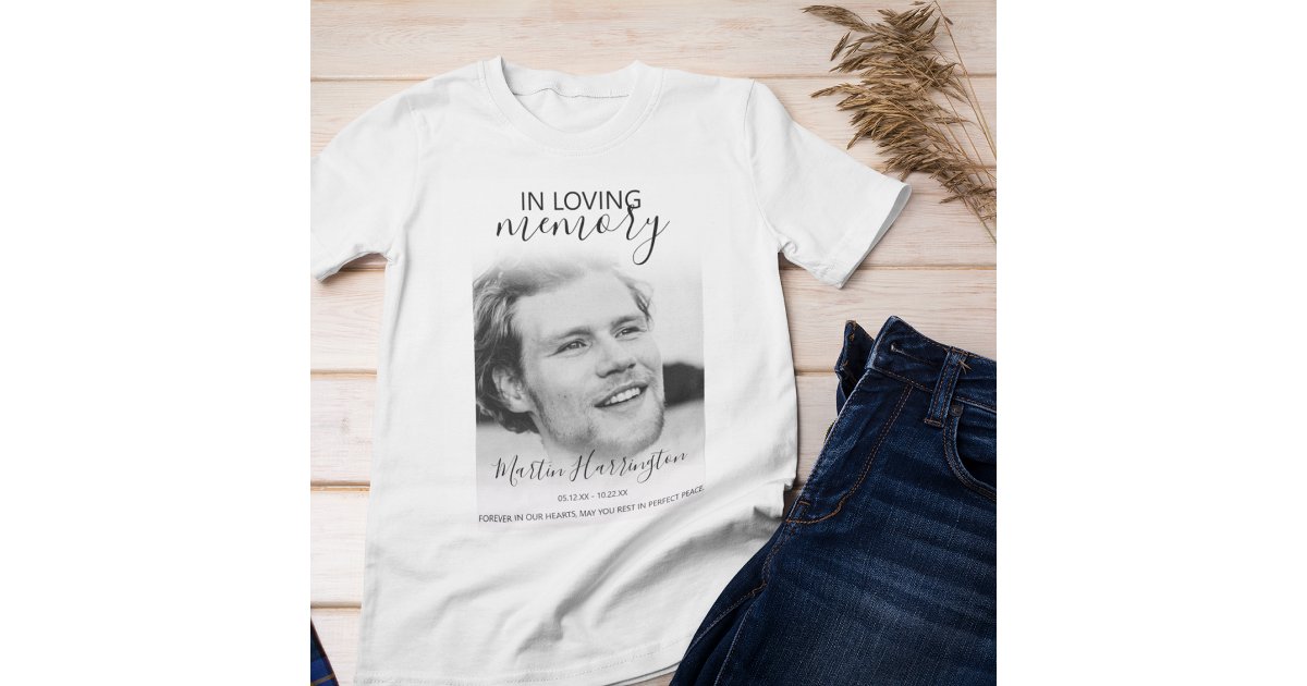 Modern In Loving Memory Photo T-Shirt | Zazzle