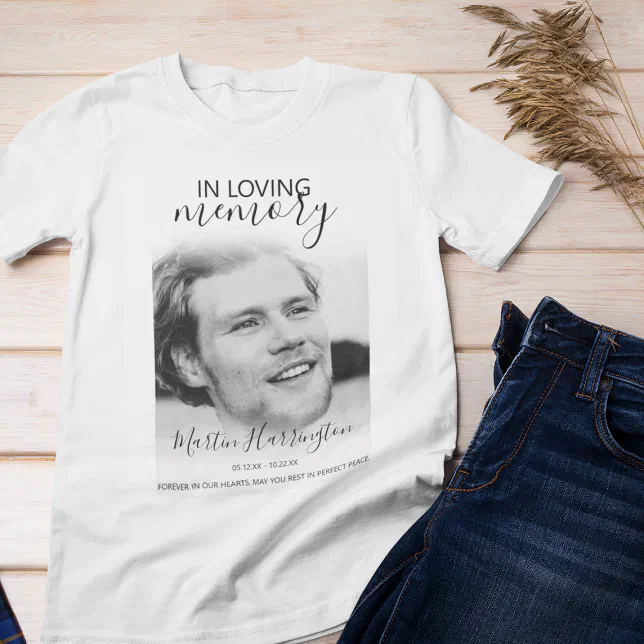 Modern In Loving Memory Photo T-Shirt | Zazzle