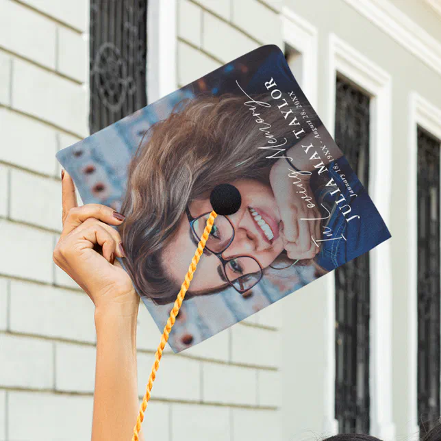 Modern In Loving Memory Photo Tribute Graduate Graduation Cap Topper ...