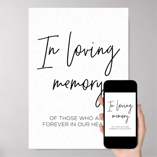 Modern In Loving Memory Wedding Memorial Sign | Zazzle