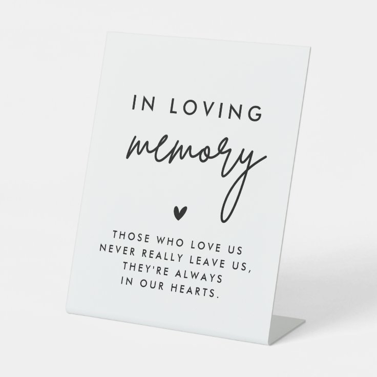Modern In Loving Memory Wedding Memorial Sign | Zazzle