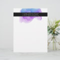 Modern indigo Watercolor Logo Letterhead | Zazzle