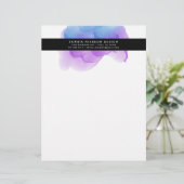 Modern indigo Watercolor Logo Letterhead | Zazzle