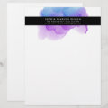 Modern indigo Watercolor Logo Letterhead | Zazzle