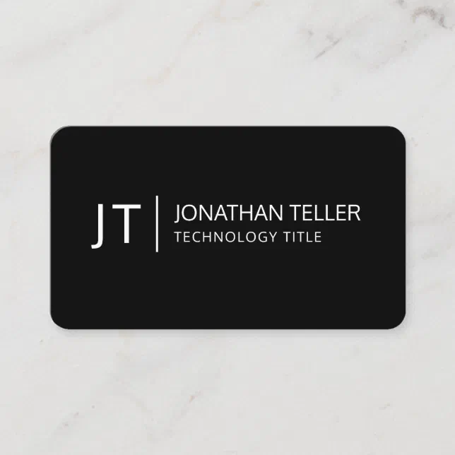 Modern Information Technology Professional Black Business Card | Zazzle