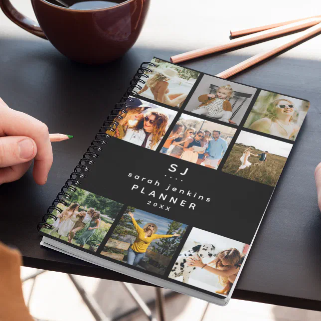 Modern Initial/Name Photo Collage 2026 Yearly Planner | Zazzle