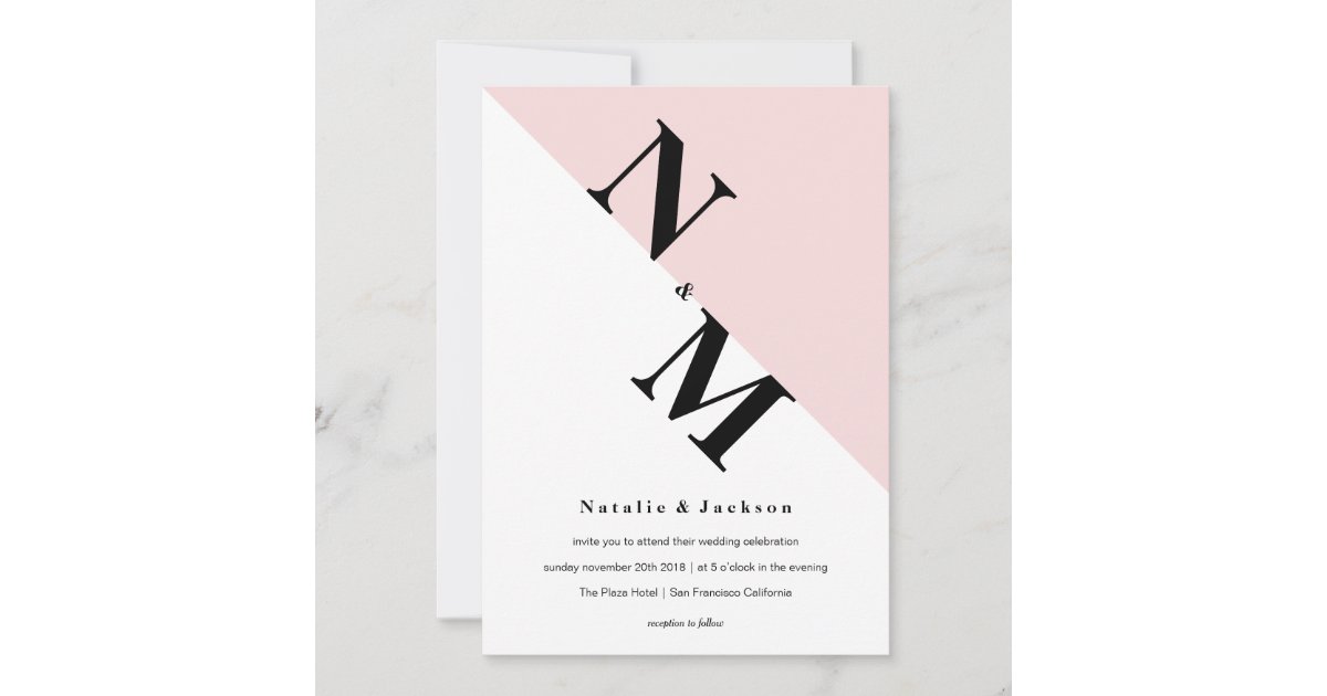 Modern Initial Wedding Invitation | Zazzle