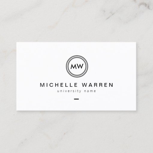 Modern Initials I Graduate Student Business Card | Zazzle