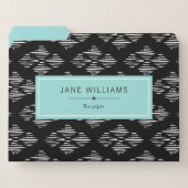 Modern Ink Strokes - Black White Turquoise File Folder | Zazzle