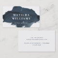 MODERN INK stylish painted inky dark blue white Business Card | Zazzle