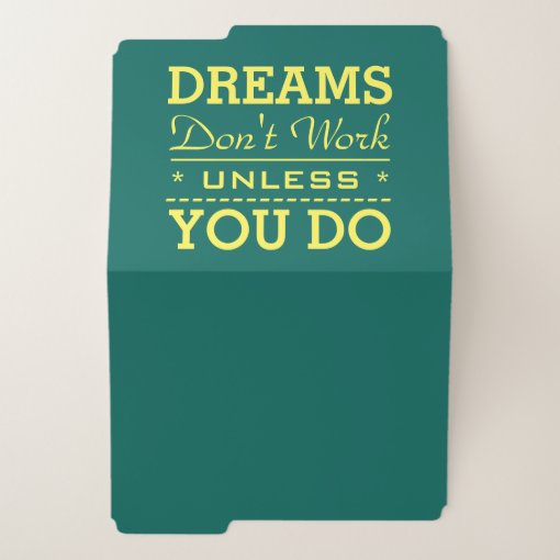 Modern Inspirational Typography Quote File Folder | Zazzle