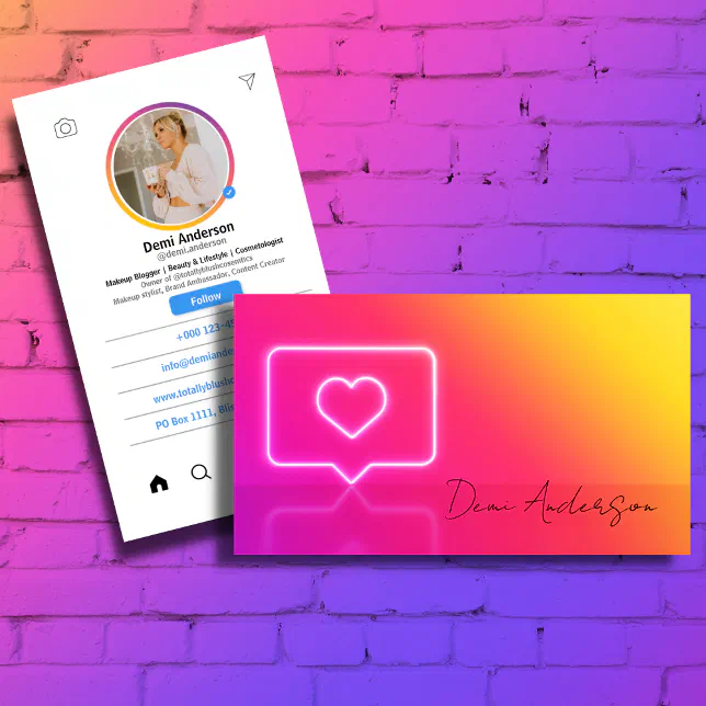 Modern Instagram Influencer Business Cards | Zazzle