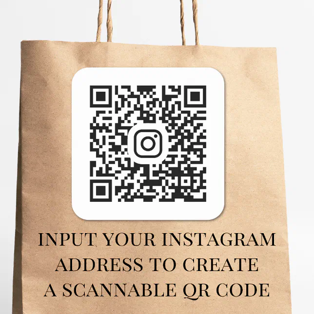 Modern Instagram QR Code Square Sticker | Zazzle