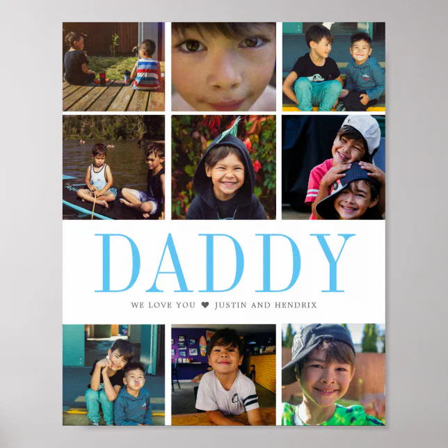 Modern Instagram Square Photo Collage | 9 Photos Poster | Zazzle