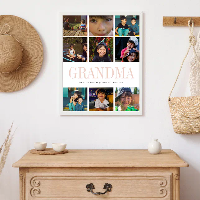 Modern Instagram Square Photo Collage | 9 Photos Poster | Zazzle