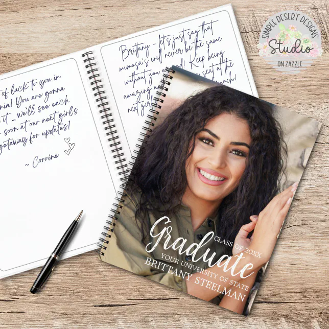 Modern Instant Photo Graduation Guest Book | Zazzle