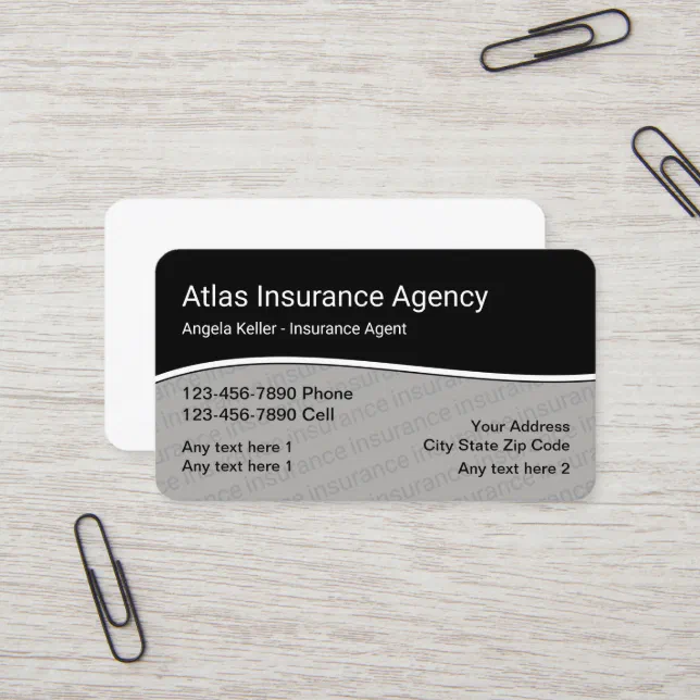 Modern Insurance Agency Business Card | Zazzle