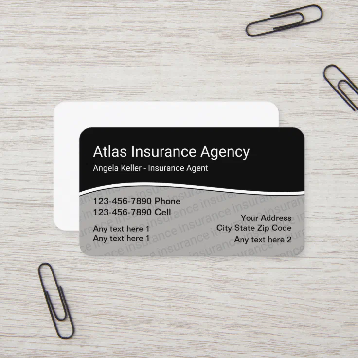Modern Insurance Agency Business Card | Zazzle