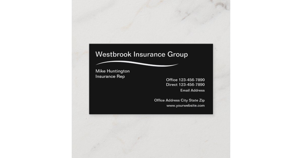 Modern Insurance Company Rep Business Card | Zazzle