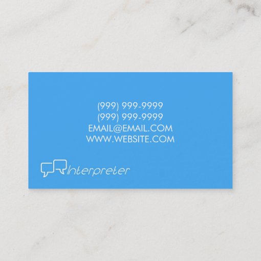 Modern Interpreter Business Card | Zazzle