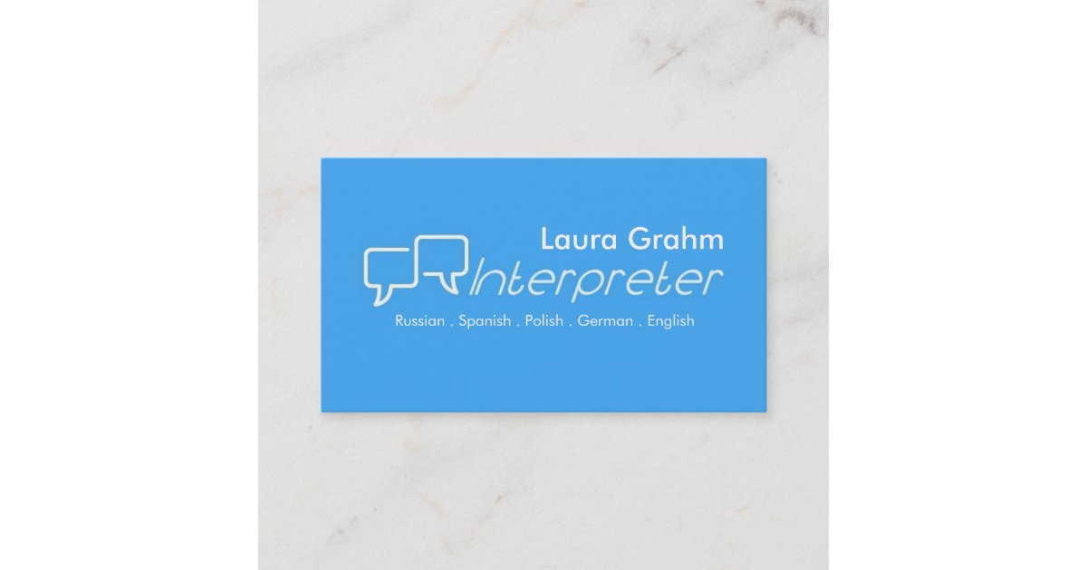 Modern Interpreter Business Card | Zazzle