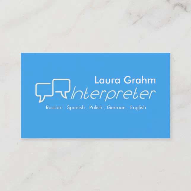 Modern Interpreter Business Card | Zazzle