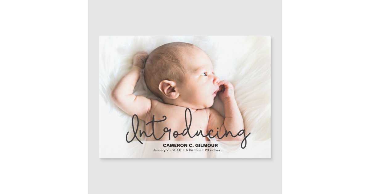 Modern Introducing Baby Photo Name Stats | Zazzle