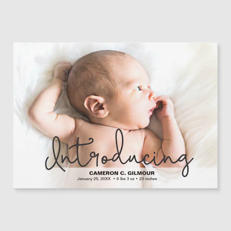 Modern Introducing Baby Photo Name Stats | Zazzle