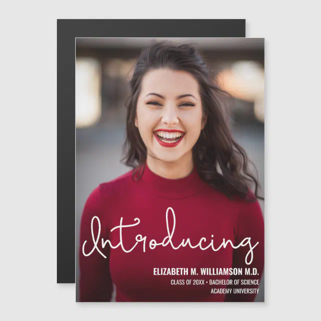 Modern Introducing Doctor Graduate Magnetic Invitation | Zazzle