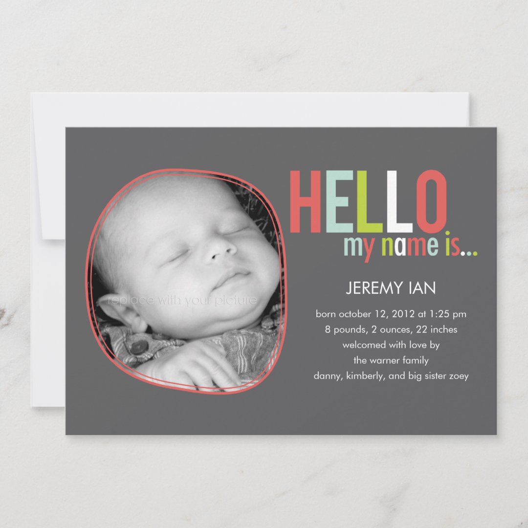 Modern Introduction Baby Birth Announcement | Zazzle