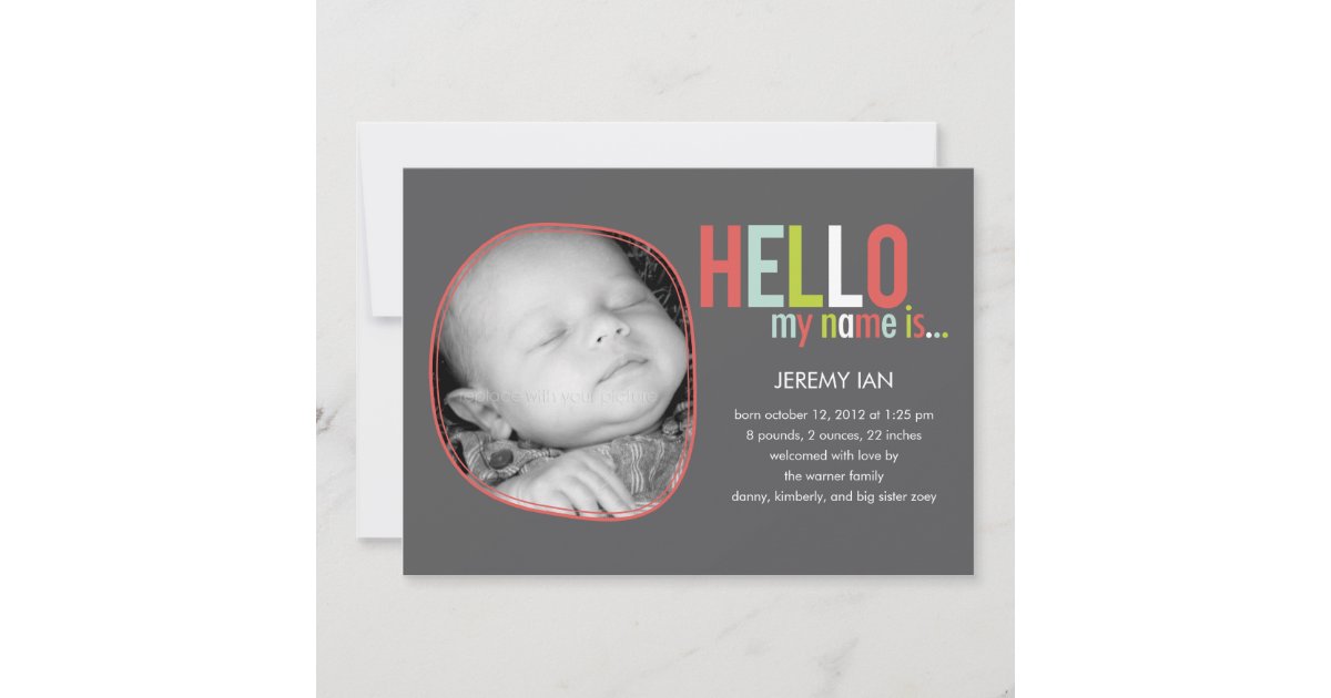 Modern Introduction Baby Birth Announcement | Zazzle
