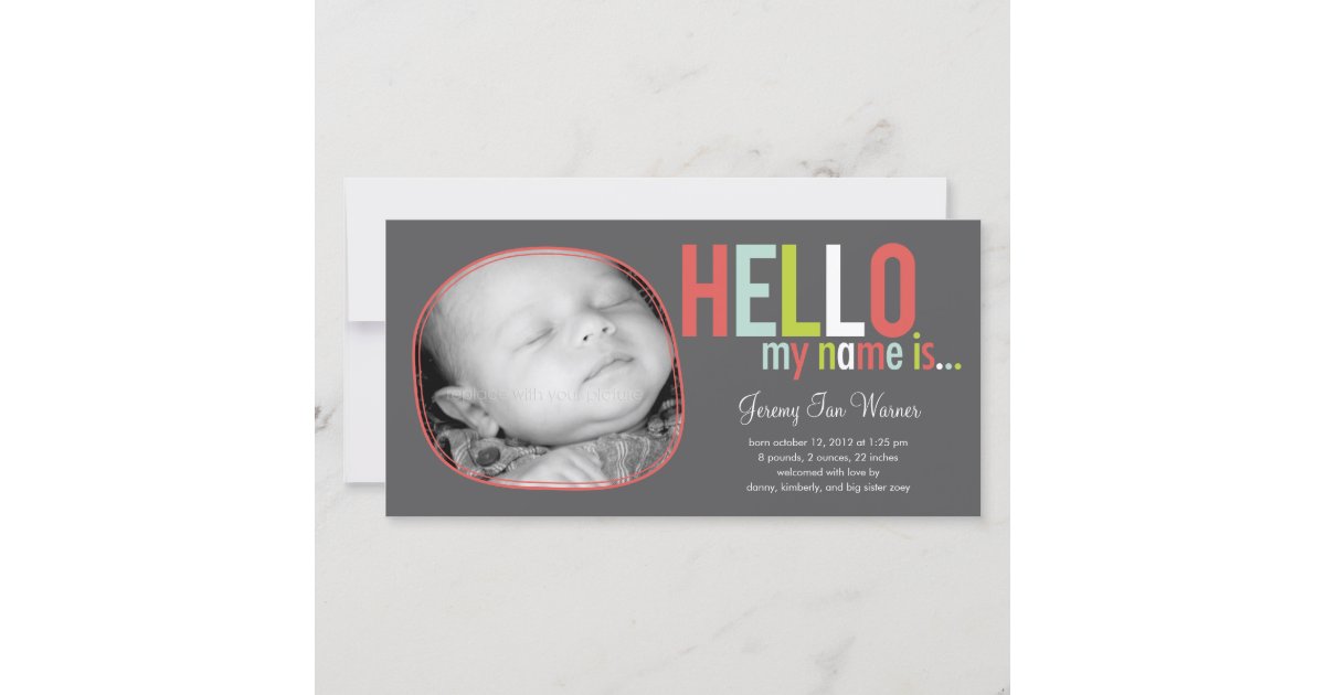 Modern Introduction Baby Birth Announcement | Zazzle