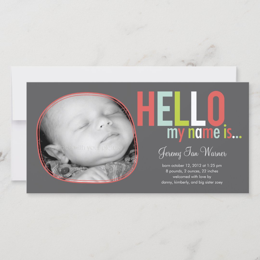 Modern Introduction Baby Birth Announcement | Zazzle
