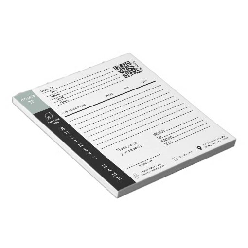 Modern Invoice Sales Receipt Small Business Notepad | Zazzle