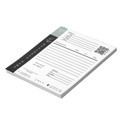 Modern Invoice Sales Receipt Small Business Notepad | Zazzle