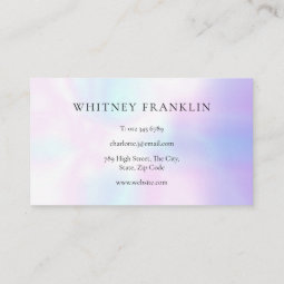 Modern Iridescent Monogram Professional Business Card | Zazzle