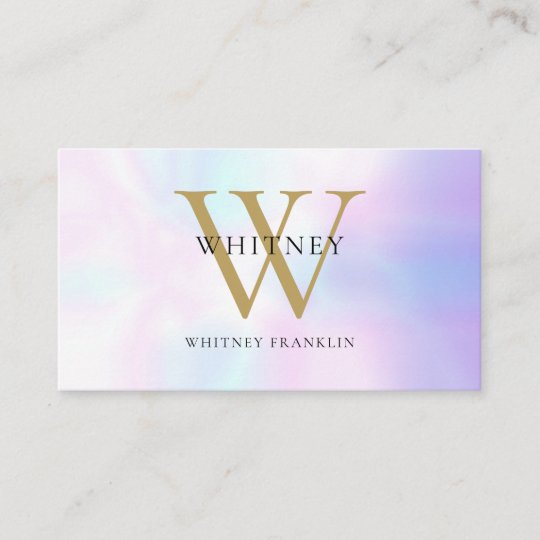 Modern Iridescent Monogram Professional Business Card | Zazzle.com
