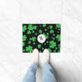 Modern Irish shamrock clover monogram door mat | Zazzle