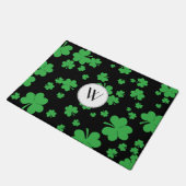 Modern Irish shamrock clover monogram door mat | Zazzle