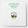 Modern Irish Sláinte! Cartoon Beer Green Square Envelope | Zazzle